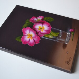 Acrylic Pink Primrose Painting, Flower, Original Floral Painting, Small ...