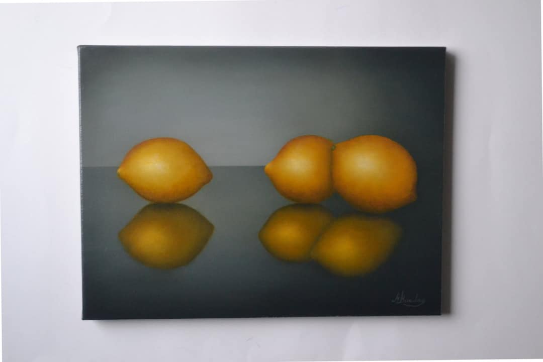 Original 9x12' Small Still Life Painting, Lemon Painting, Fruit ...
