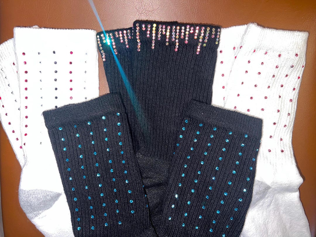 Bling Crew Socks Cheer Practice Wear Team Colors Customize Sparkle ...