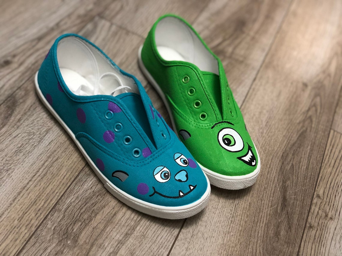 Custom Monster's Inc Shoes! Mike Wazowski and Sulley! - Etsy