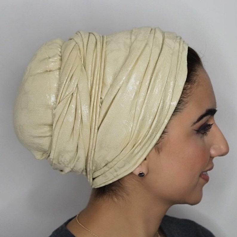 Ready Wear Slip-on Head-wrap Formal Soft Pattern Gold - Etsy