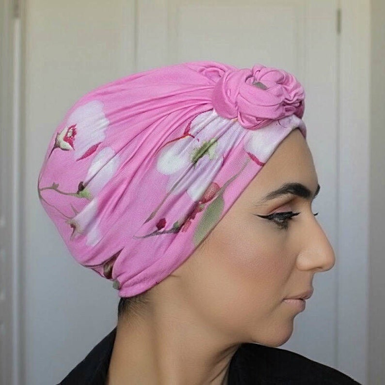 Ready Wear Turban - Side Braid - Floral Pink - Etsy