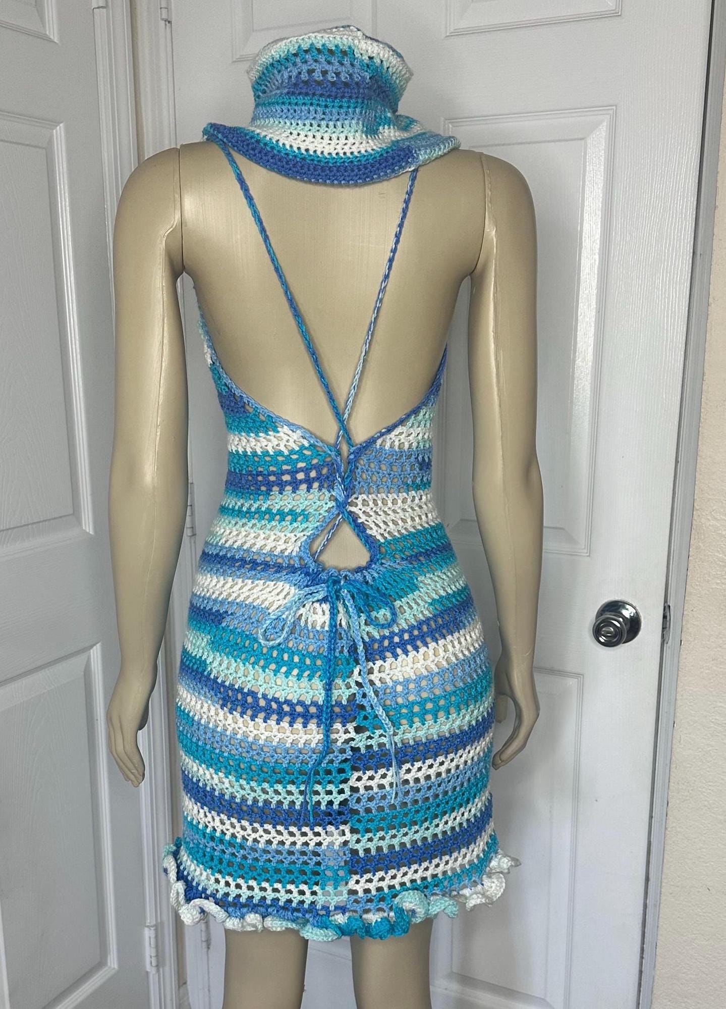 Mesh Crochet Mini Dress - Etsy