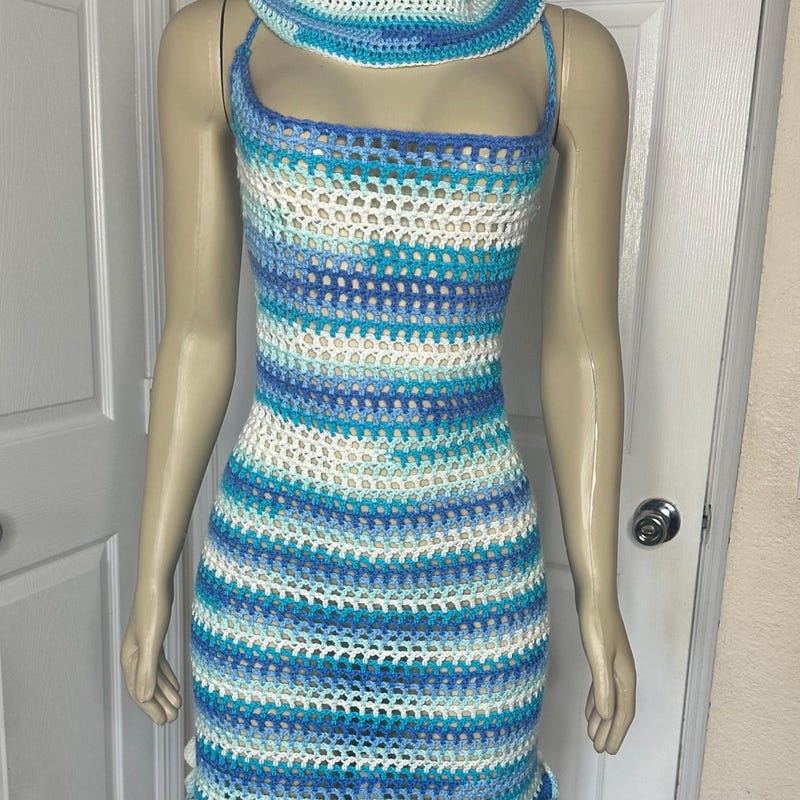Crochet Mini Dress - Etsy