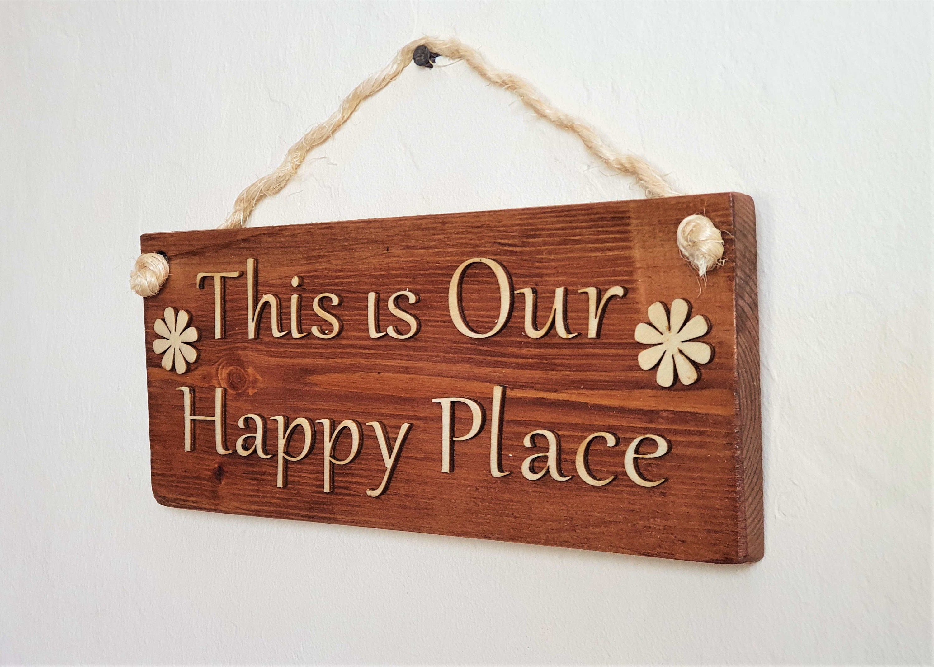 Wooden Sign Happy Sign Room Sign Door Sign Customsign | Etsy