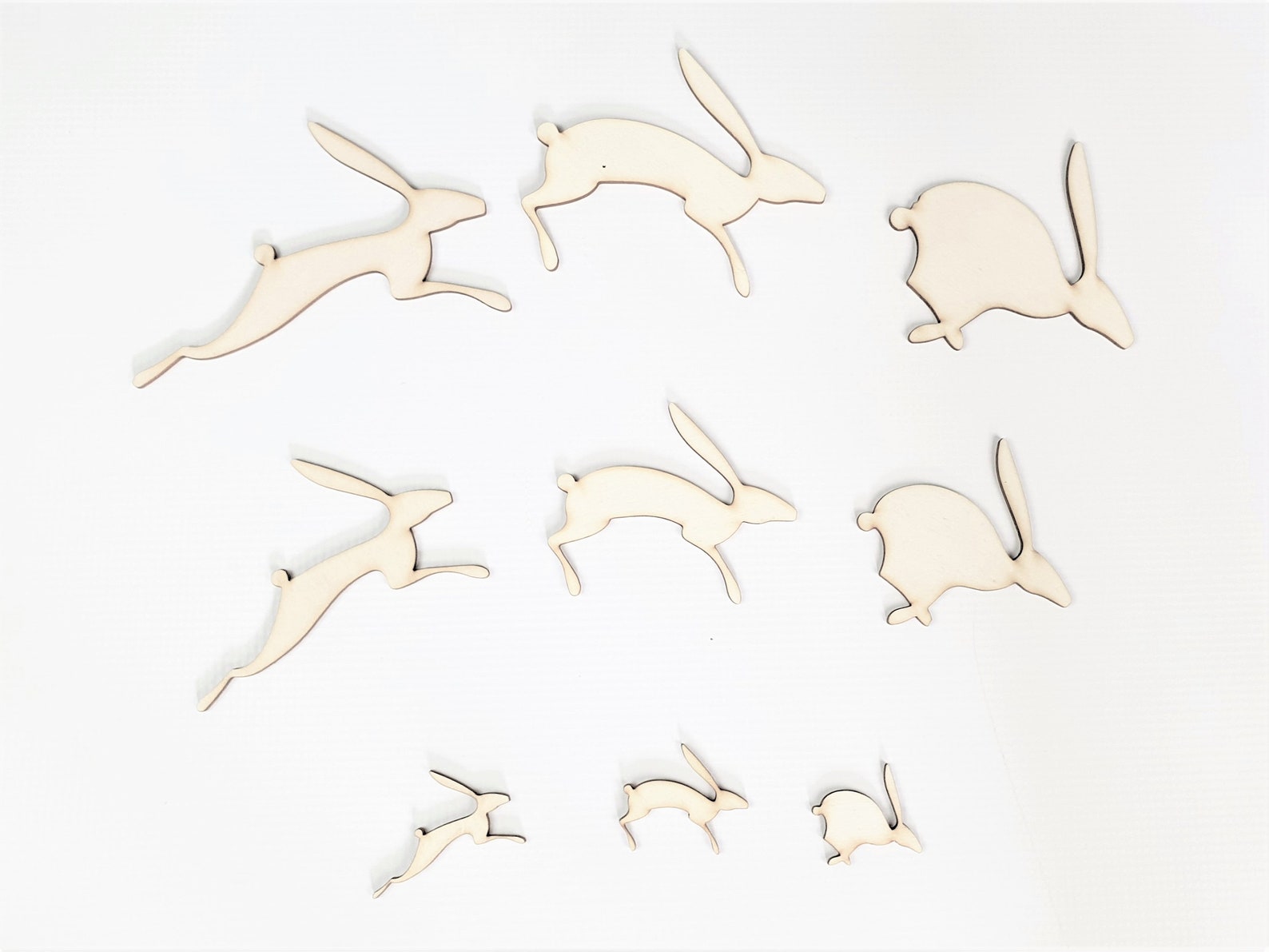 Running Hares Craft Shape Wooden Shape Card Making | Etsy