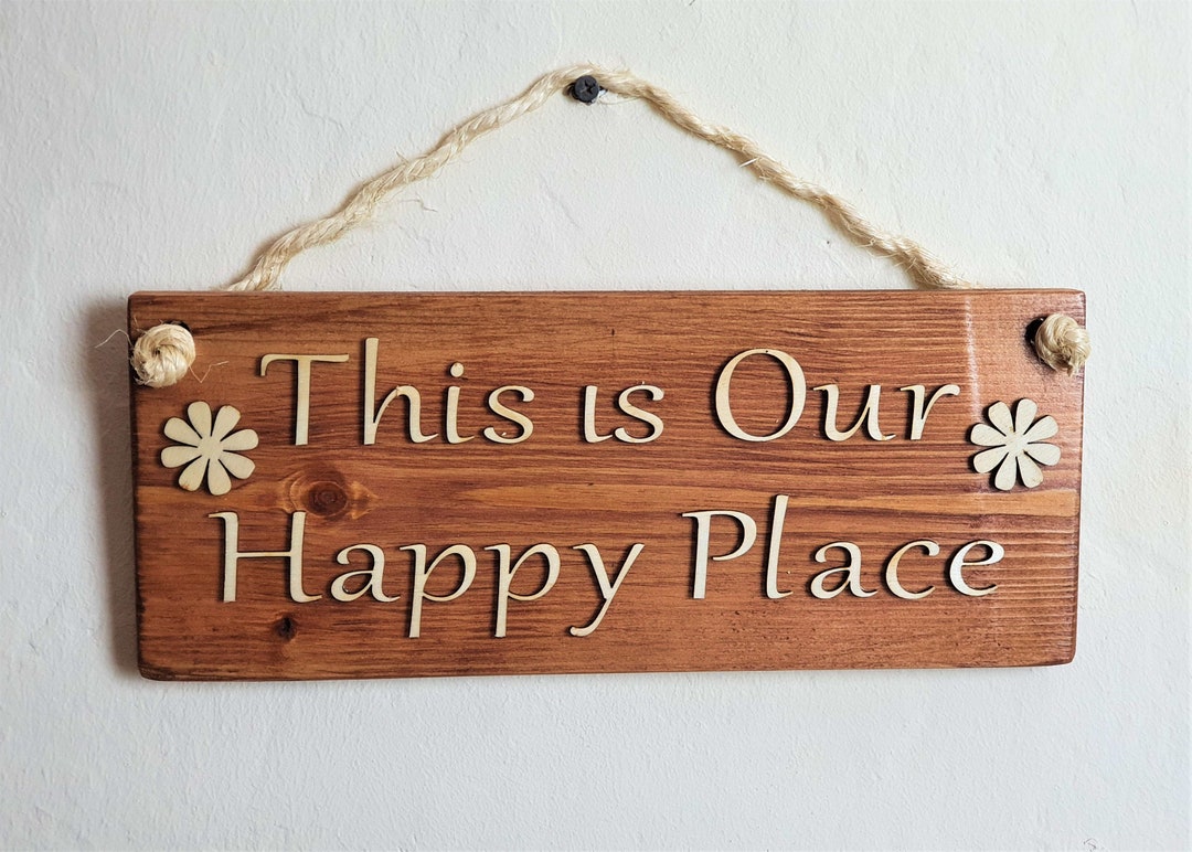 Wooden Sign, Happy Sign, Room Sign, Door Sign, Customsign, Personalised ...