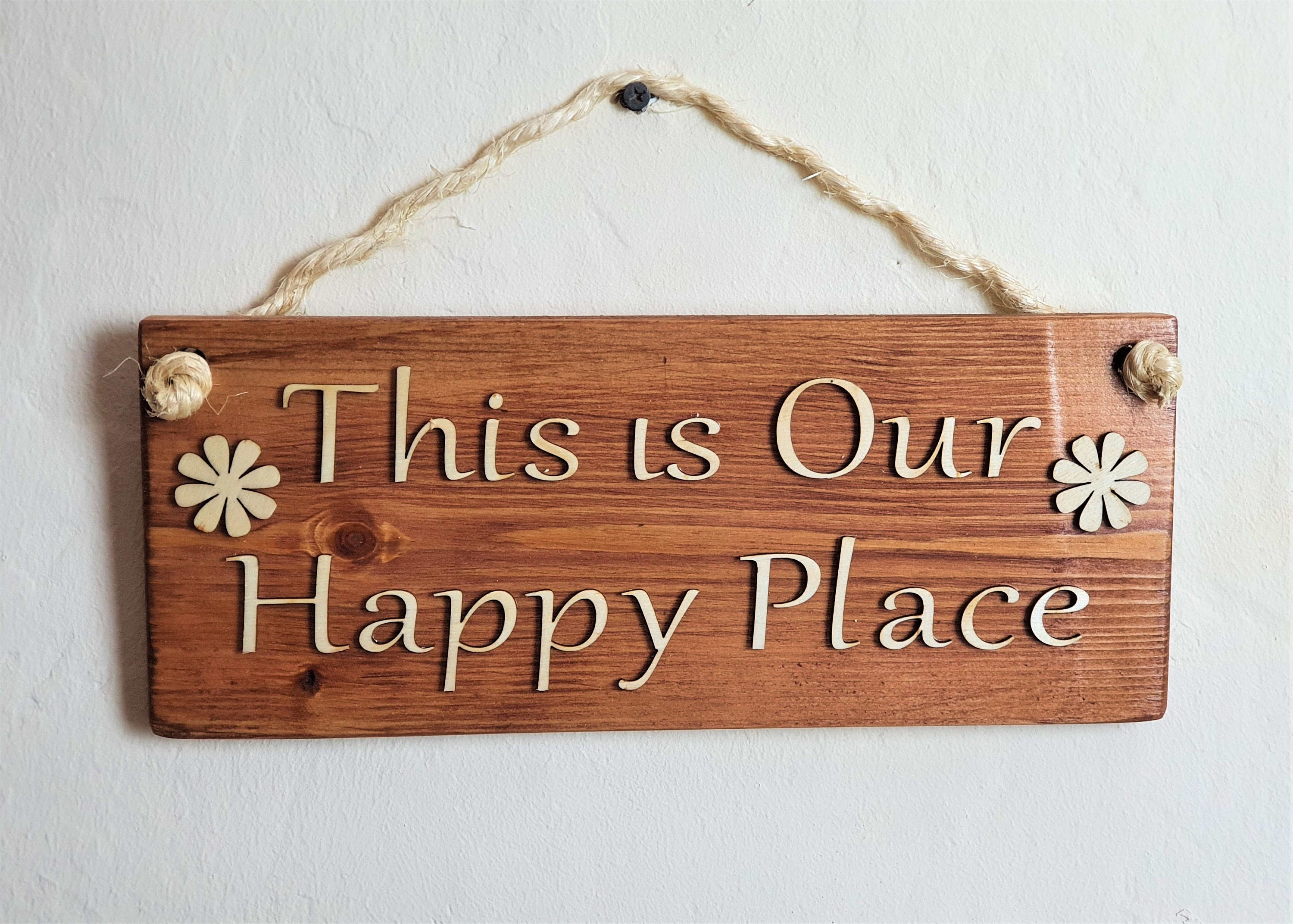 Wooden Sign Happy Sign Room Sign Door Sign Customsign | Etsy
