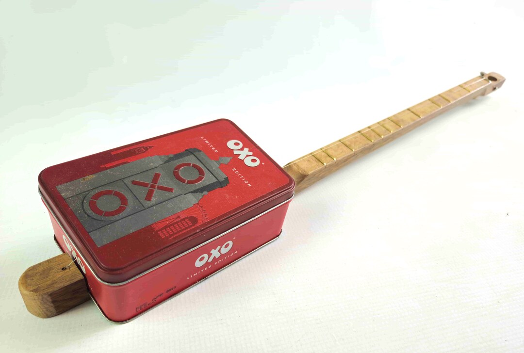 The Oxotower Canjo, One String Guitar, Diddley Bow, Cigar Box Guitar, Cookie Tin Guitar, Musical ...