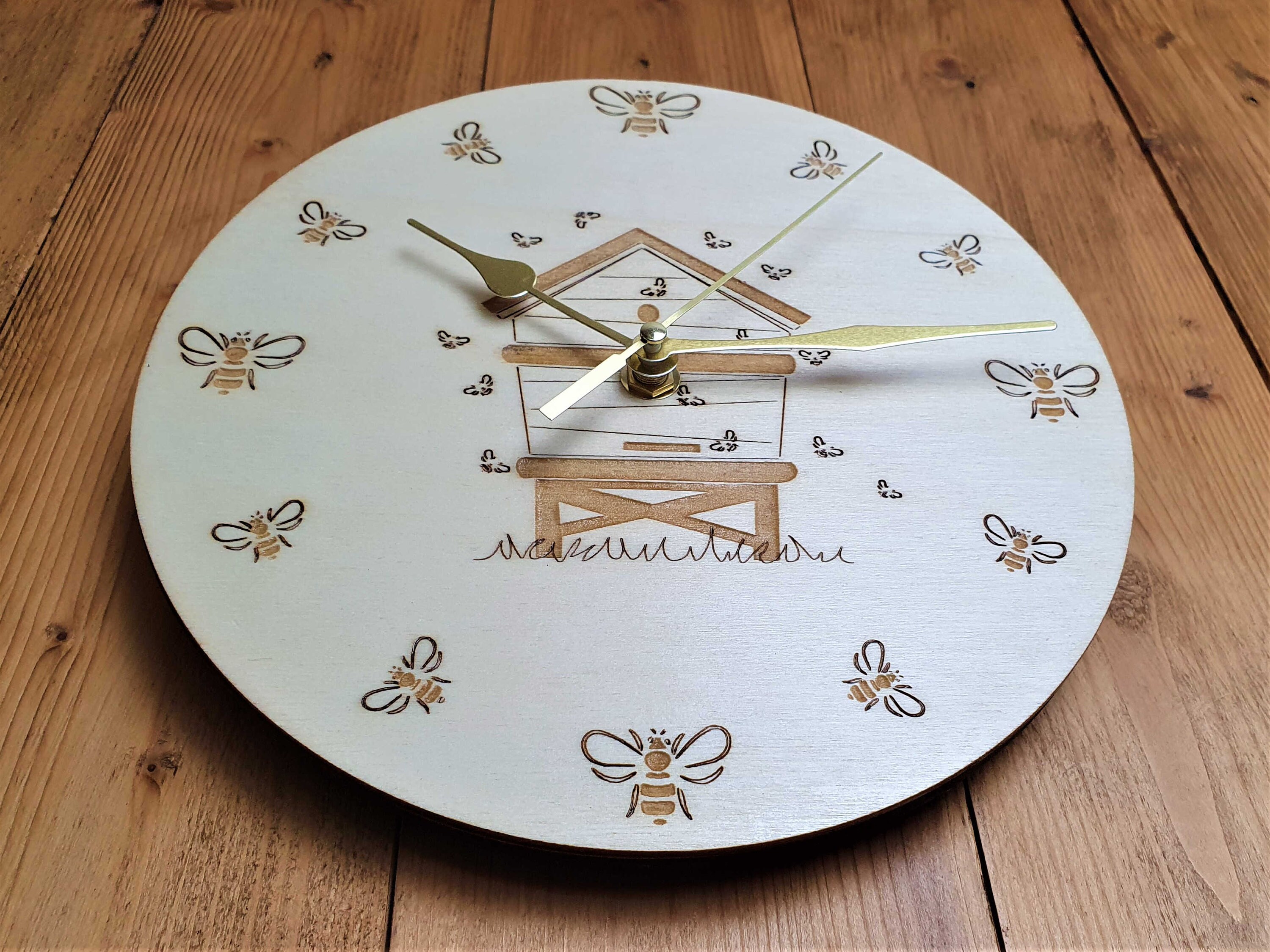 Bee Hive Wall Clock Honey Bee Clock Poplar Wooden Clock Bee - Etsy UK