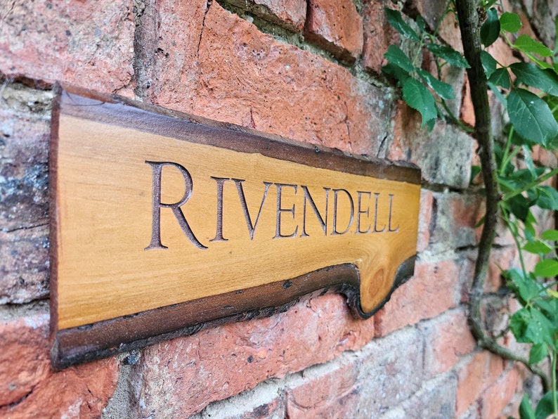 Wooden House Sign, Natural Wood Sign, House Name, House Plaque, House ...