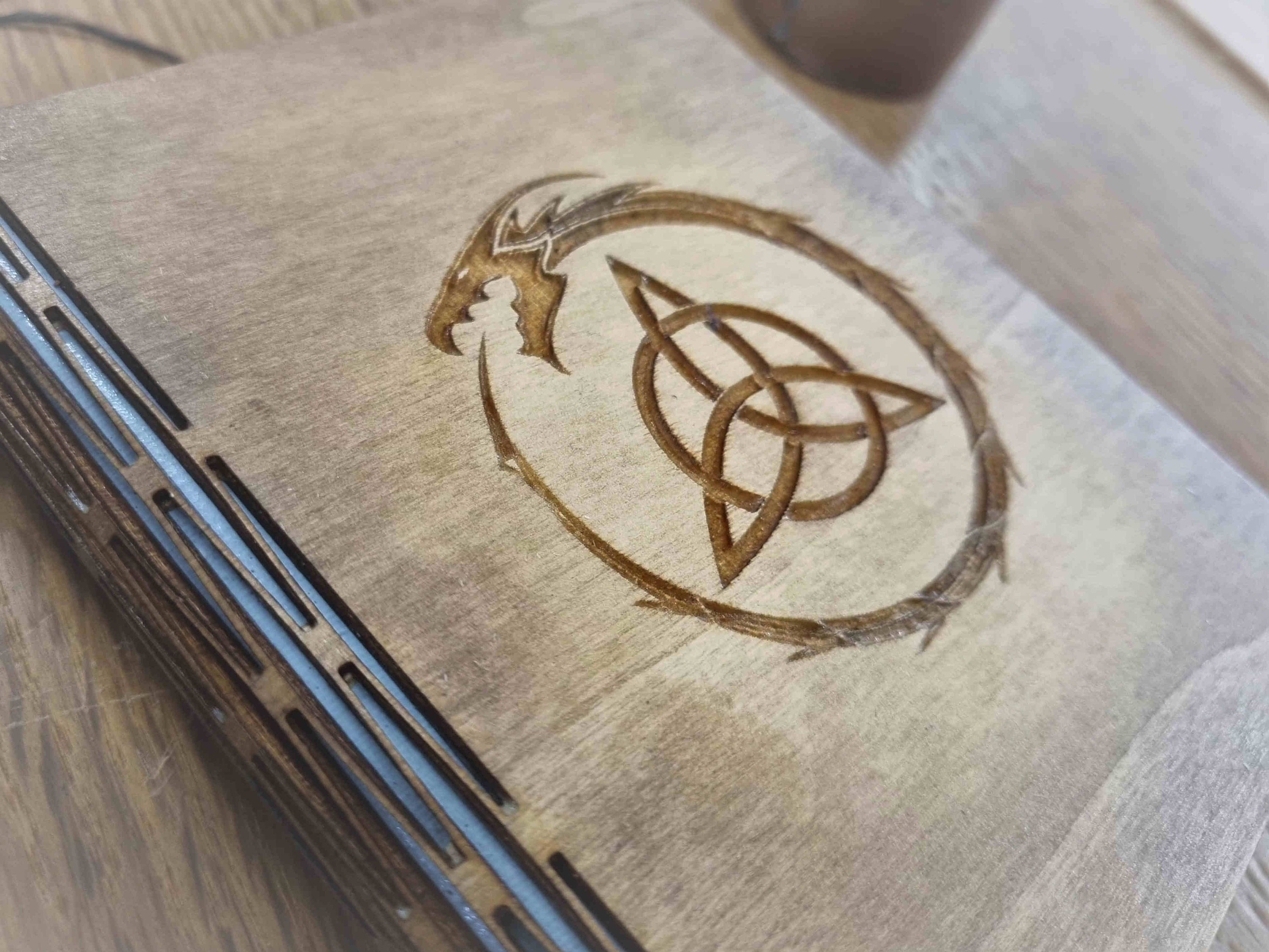 Dragon Design Note Book Wooden Book Wooden Hinged Book | Etsy
