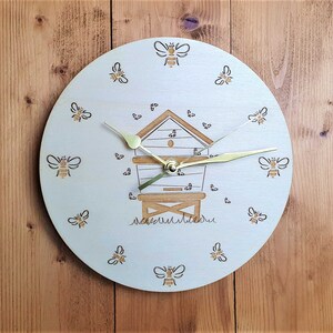 Bee Hive Wall Clock, Honey Bee Clock, Poplar Wooden Clock, Bee Keeping ...