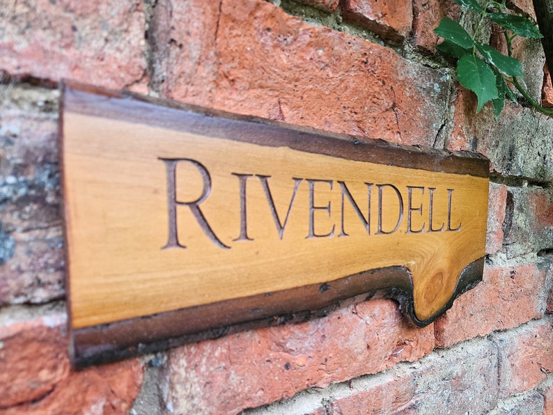 Wooden House Sign, Natural Wood Sign, House Name, House Plaque, House ...