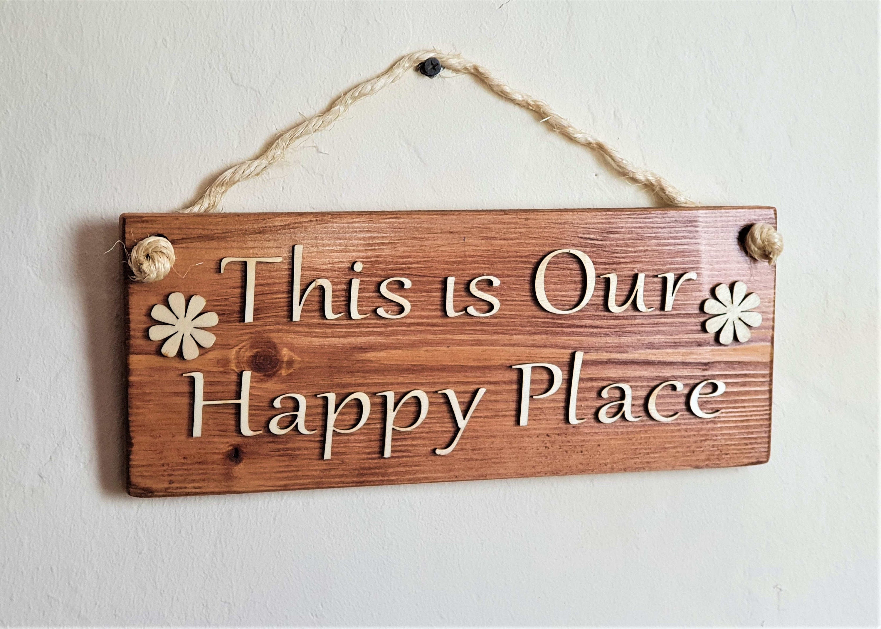 Wooden Sign, Happy Sign, Room Sign, Door Sign, Customsign, Personalised ...