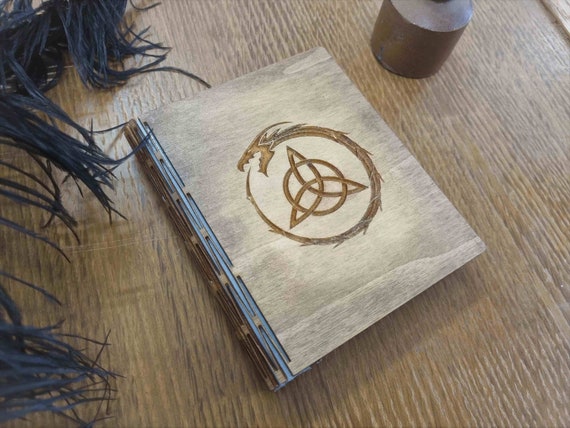 Dragon Design Note Book Wooden Book Wooden Hinged Book | Etsy