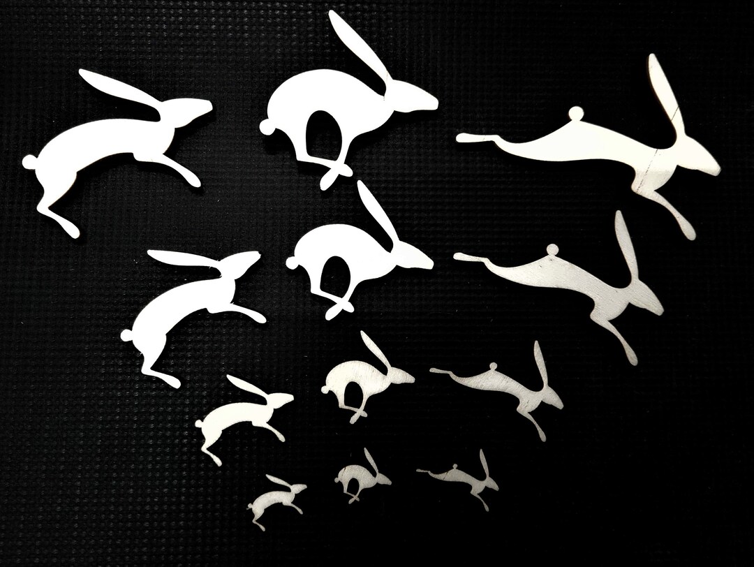 Running Hares Craft Shape Wooden Shape Card Making - Etsy