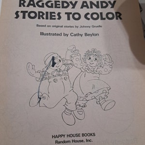 VTG. Raggedy Ann & Raggedy Andy Stories to Color--coloring Book - Etsy