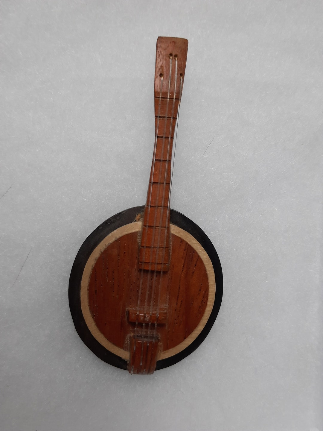 Vintage Handmade Wooden Banjo Brooch/pin. - Etsy