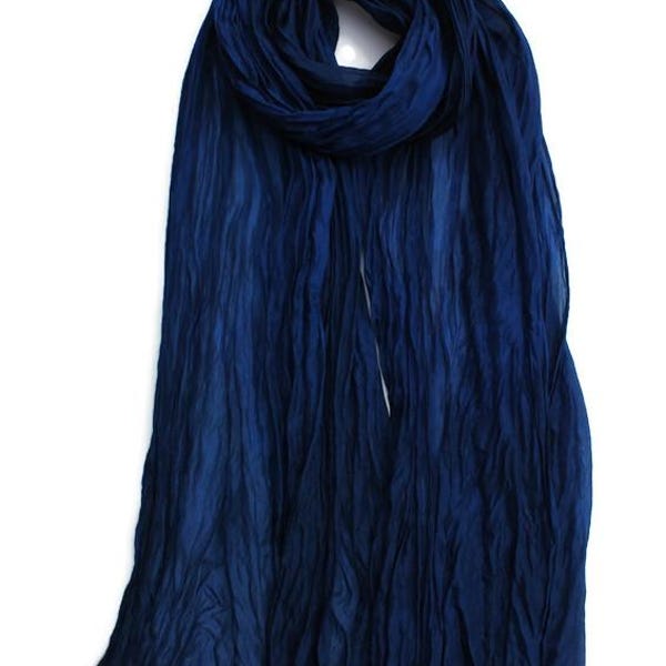 Blue Silk Scarf - Etsy