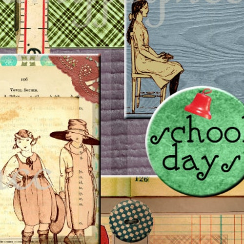 Retro School Days DIY Journal Digital Journal Kit Journal | Etsy