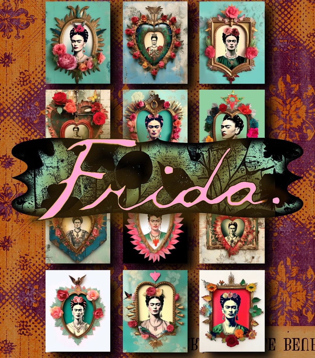 Frida Kahlo Journal Cards Printable Journal Cards Junk Journal Kits ...