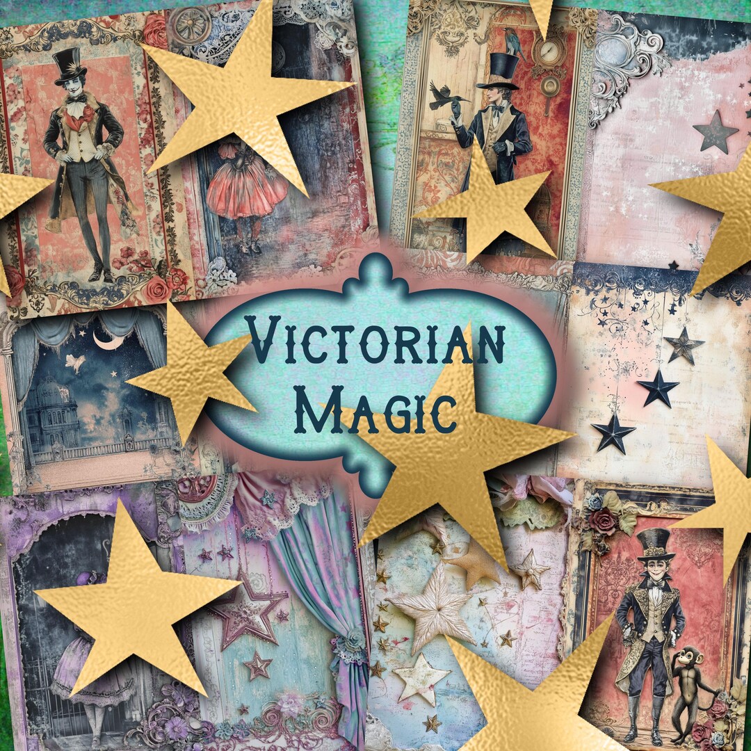 43 PIECES VICTORIAN MAGIC ~ Whimsical Old Magic Book Kit - 43 Pieces ...