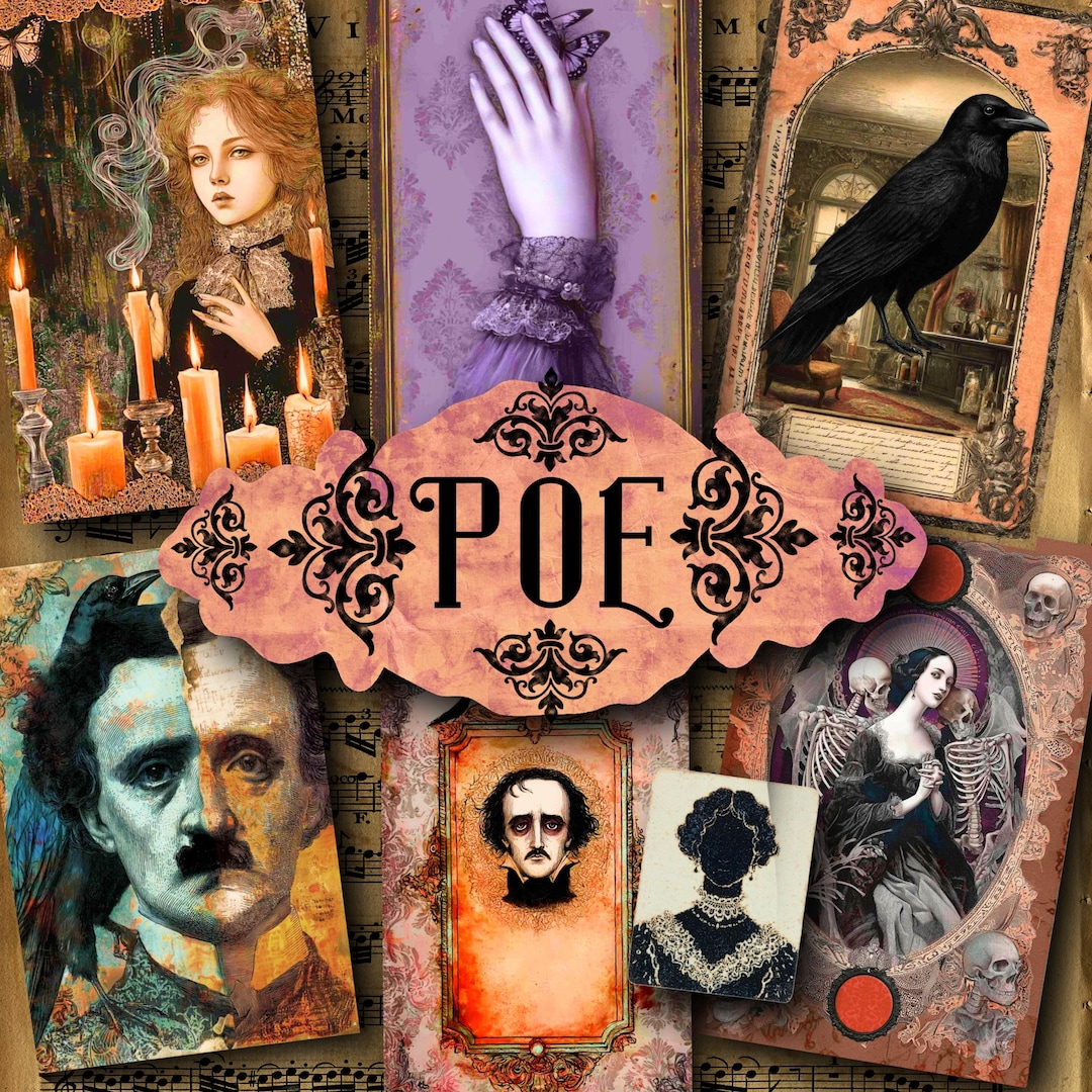 Halloween Edgar Allan Poe Junk Journal Kit: Gothic Scrapbook (digital ...