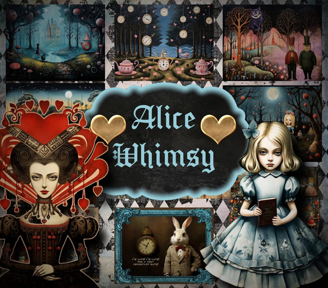 Whimsical Alice in Wonderland Printable Junk Journal Kit, Vintage ...