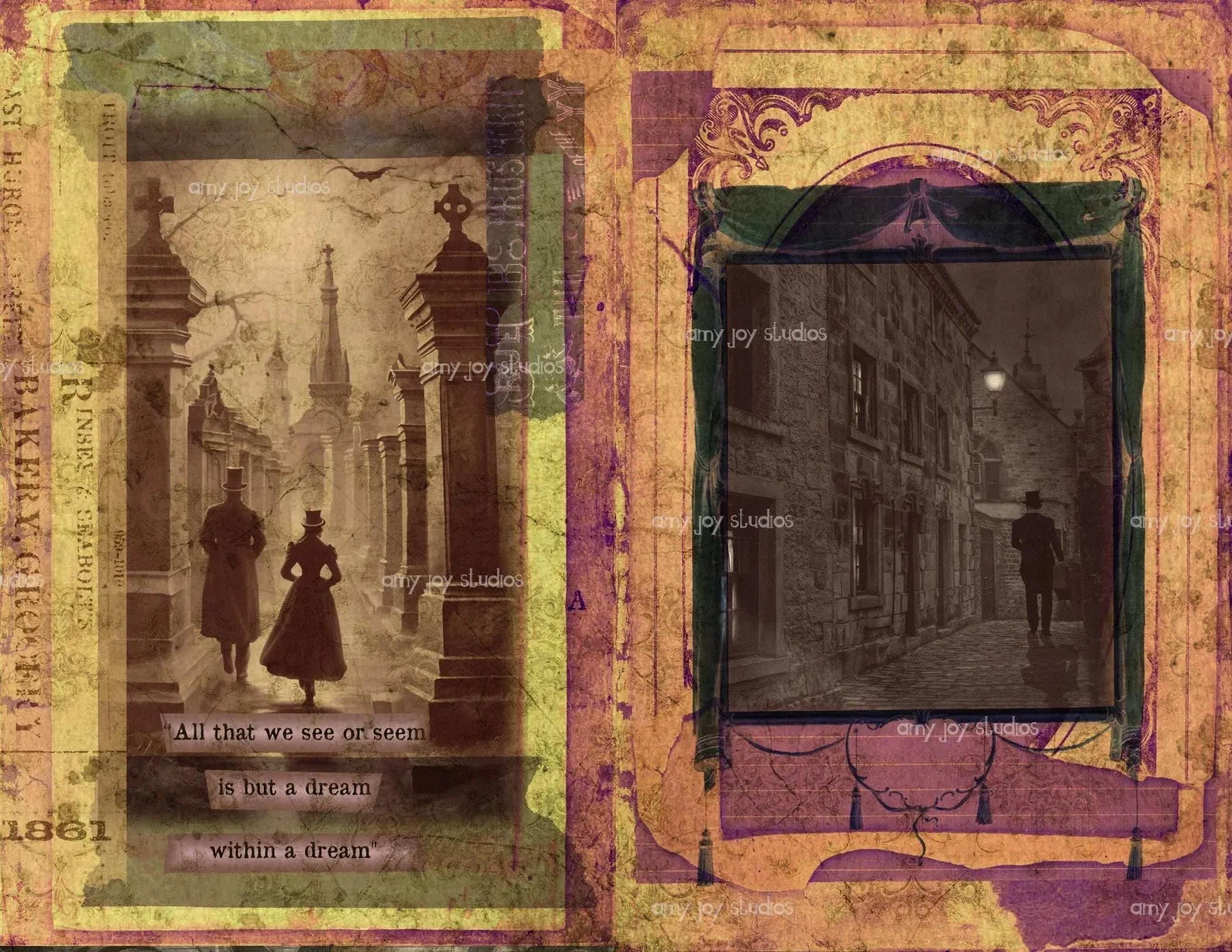 Edgar Allan Poe Digital Journal Kit: Vintage Gothic Scrapbook (digital ...