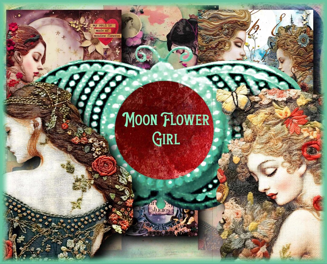 Moon Flower Girl Gypsy Junk Journal Junk Journal Printable, Flower ...
