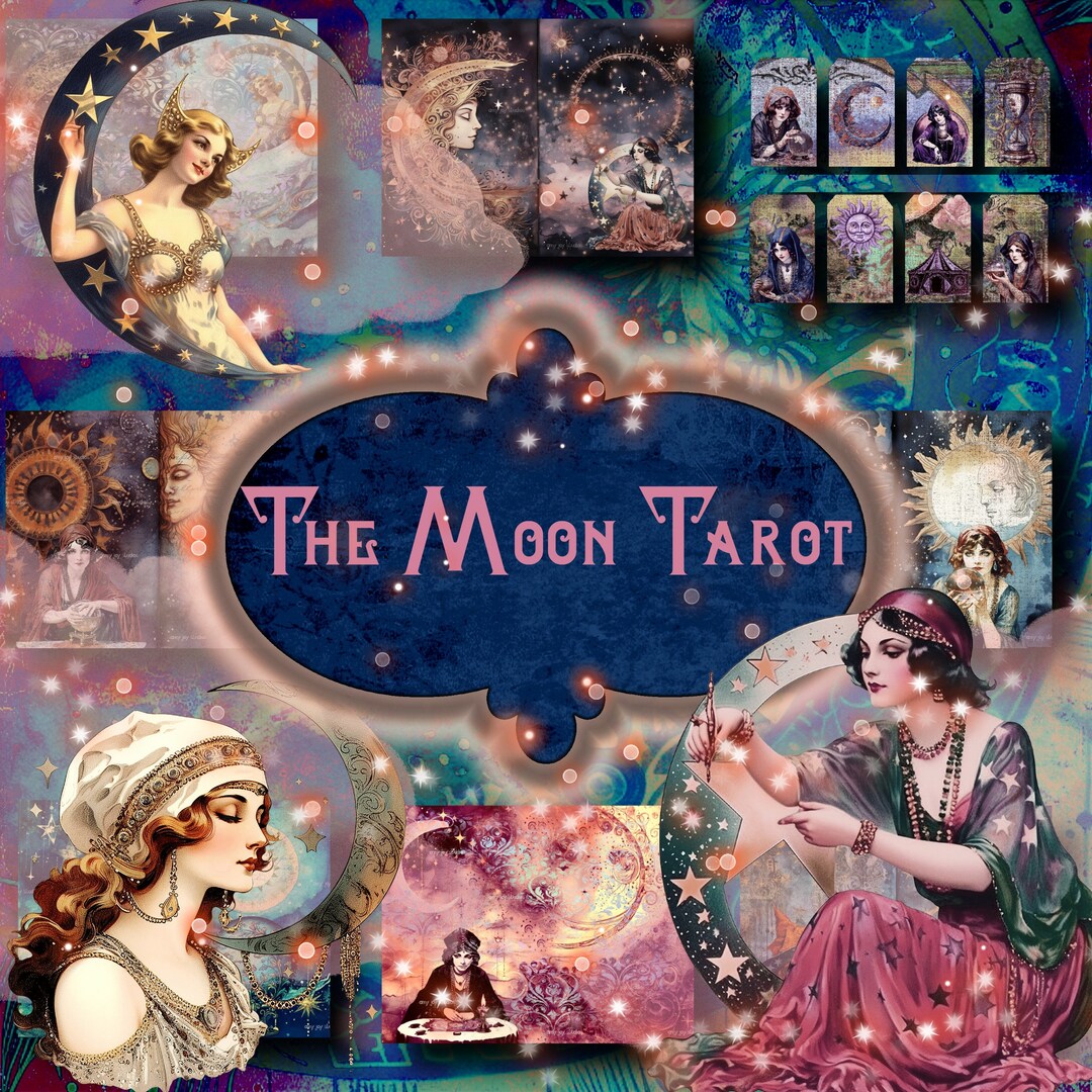 Tarot Moon Junk Journal Printable, Fortune Teller Celestial Junk ...