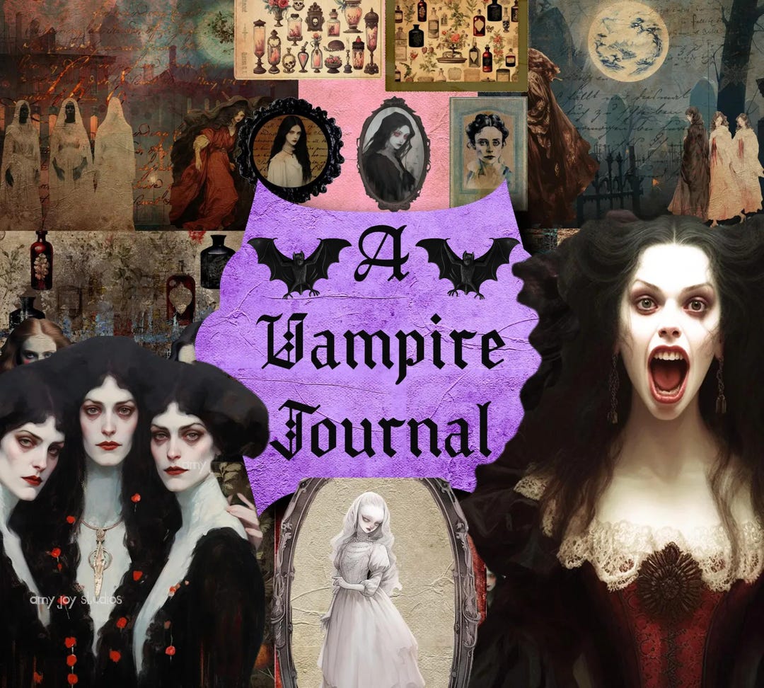 Vampire Junk Journal Printable, Creepy Journal, Gothic Digitals ...