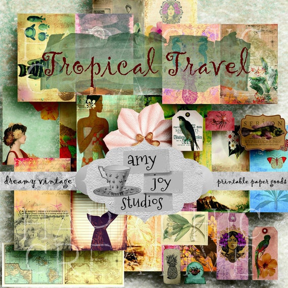 Journals Albums & Journals Tropical Island Holiday Printable Junk ...