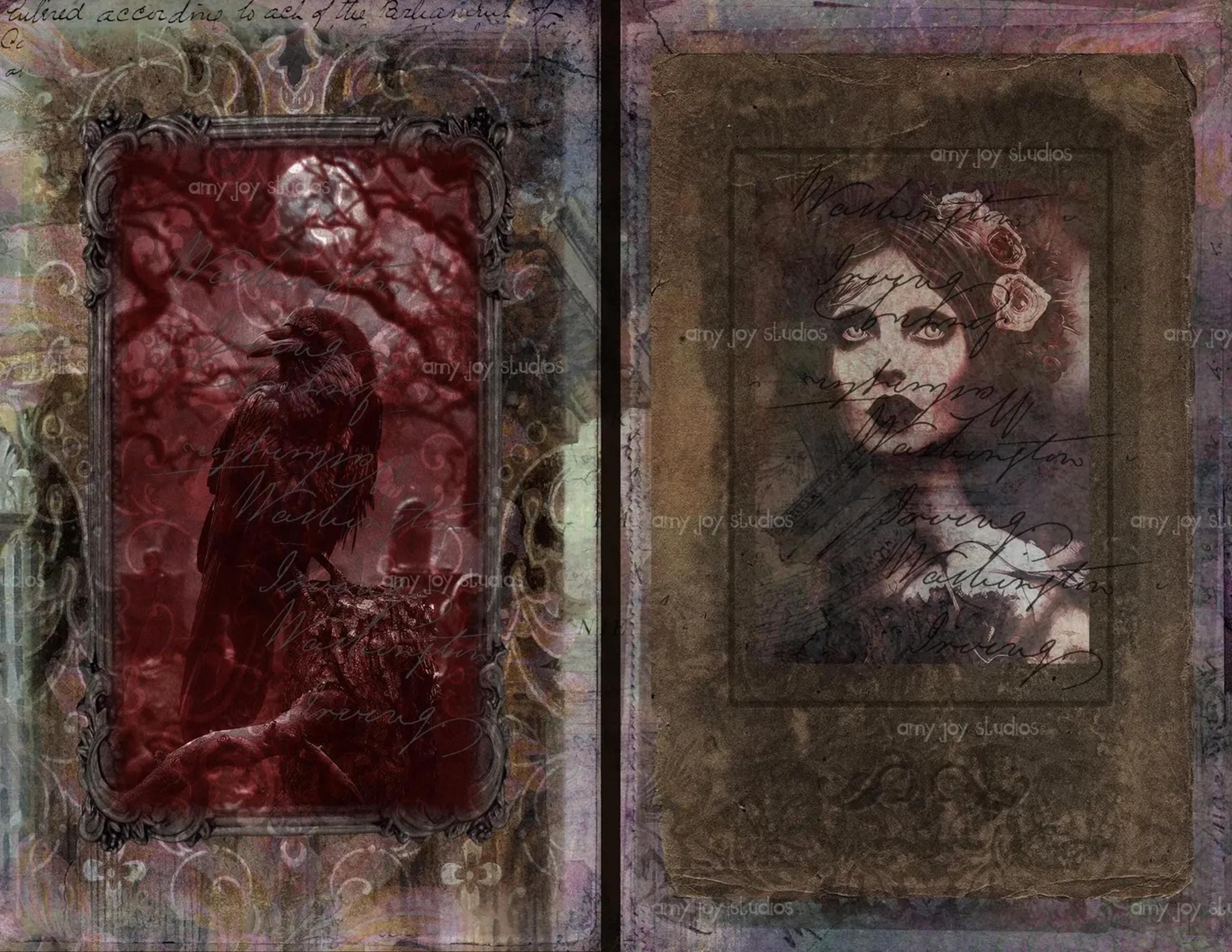 Edgar Allan Poe Digital Journal Kit: Vintage Gothic Scrapbook (digital ...