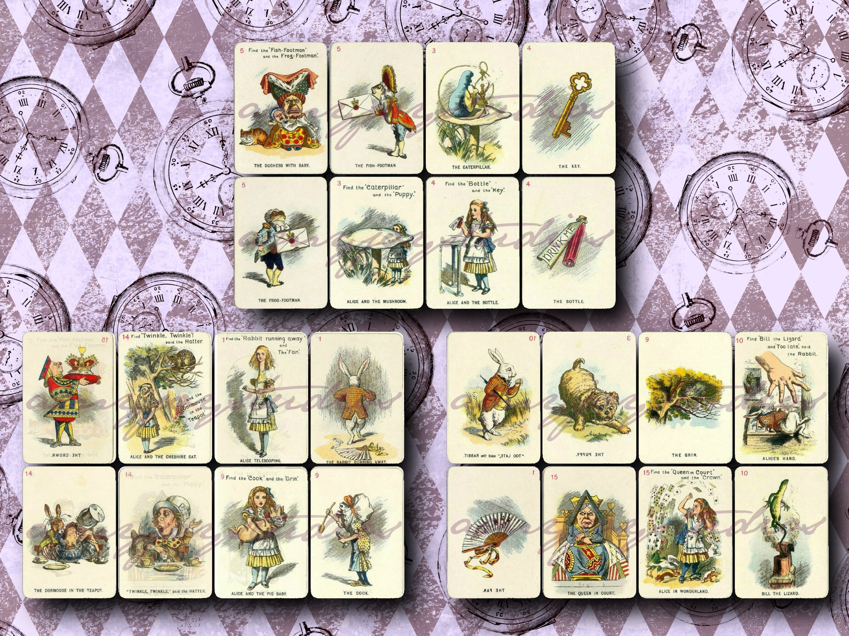 Vintage Alice In Wonderland Playing Cards