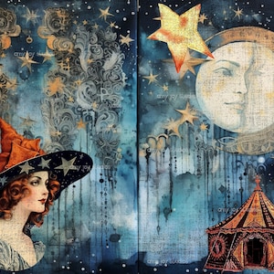 Tarot Moon Junk Journal Printable, Fortune Teller Celestial Junk ...