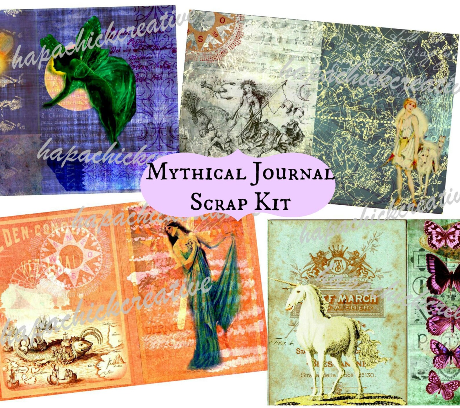 Mythical Creature Fantasy Digital Journal Kit DIY Journal Kit - Etsy