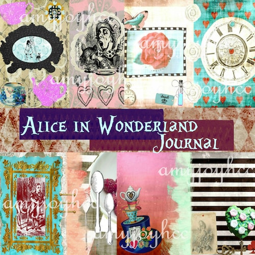 Alice in Wonderland Printable Diy Journal Pages Paper Pack - Etsy