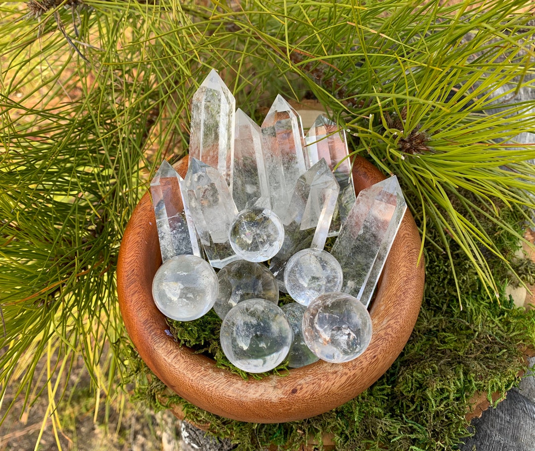 CLEAR PHANTOM QUARTZ. Focus, Awareness, Amplifier. Towers & Spheres - Etsy