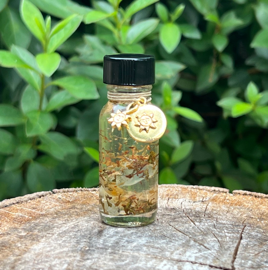 PHOEBE Spell Oil. Gold Plated Pewter Sun Charm. Divination - Etsy