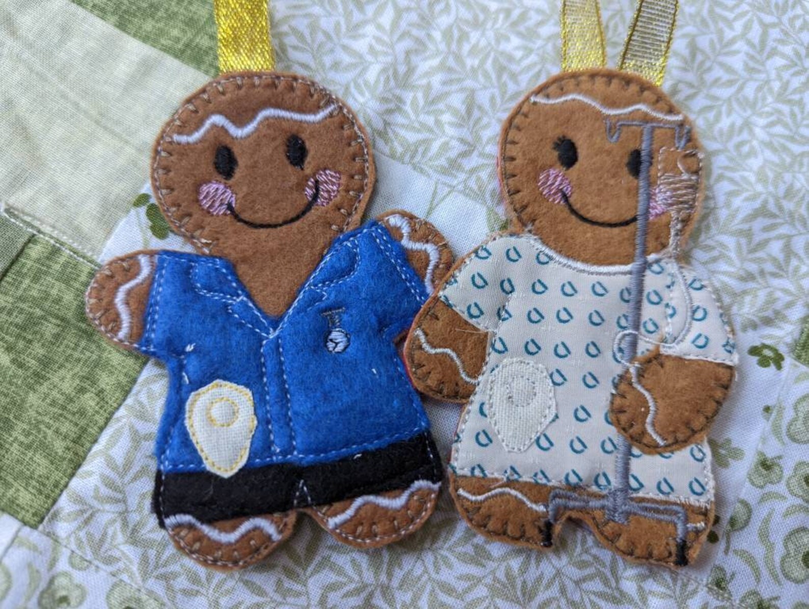 Personlised Stoma / Ostomy Wearing Ginger Felt Decorations, Christmas ...