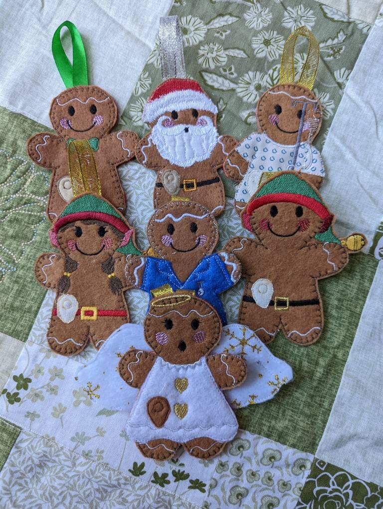 Personlised Stoma / Ostomy Wearing Ginger Felt Decorations, Christmas ...