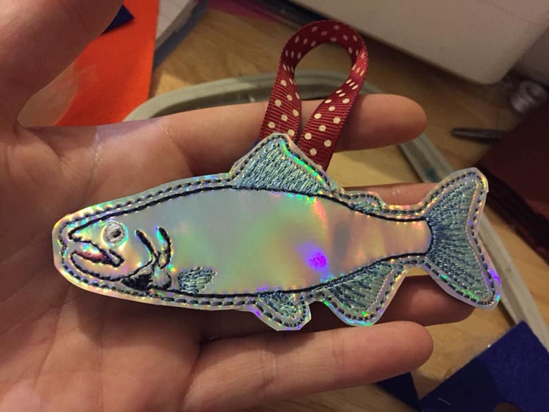 Gingerbread People Fishing Plus Trout Decoration. - Etsy