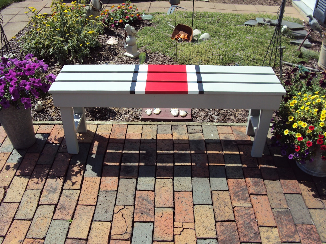 Outdoor Bench Ohio State Ohio State Buckeyes Wood Benches - Etsy