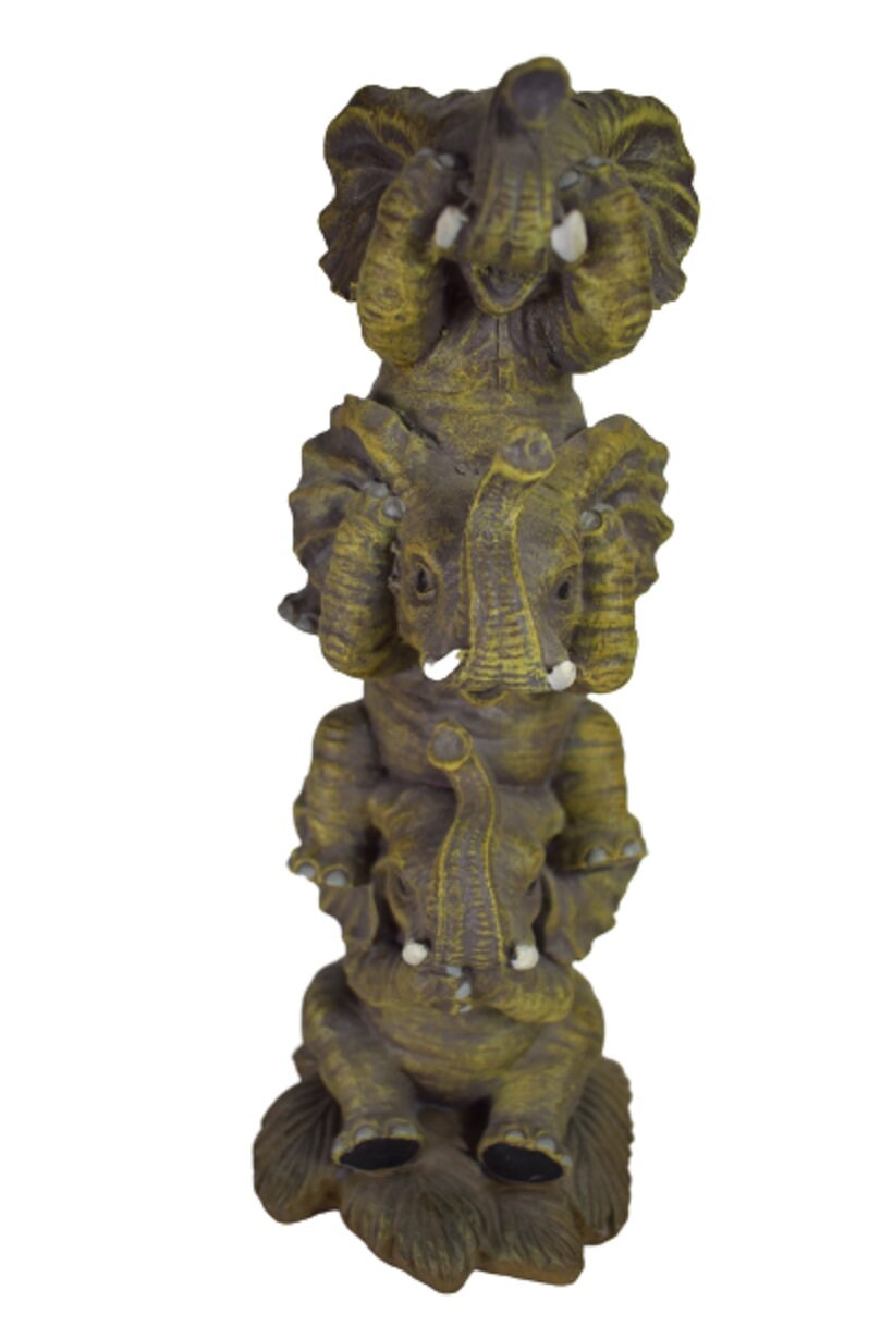 Elephant See No Evil Totem Pole Figurine Statue by Design - Etsy