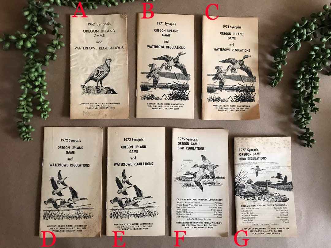 Oregon Upland Game Bird and Waterfowl Regulations Synopsis Pamphlet ...