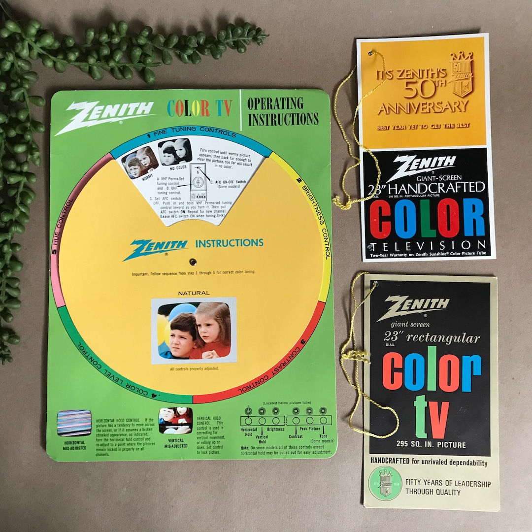Original Zenith Color TV Operating Instructions ~ Vintage 1968 ...