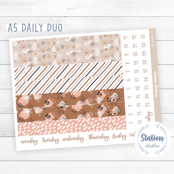 Stickers Date Headers daily duo kit- planner stickers Daily Duo: Fall ...