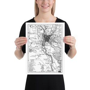 POSTER Old Map Cairo 1910 Modern Print Egypt Map, Cairo History Decor ...
